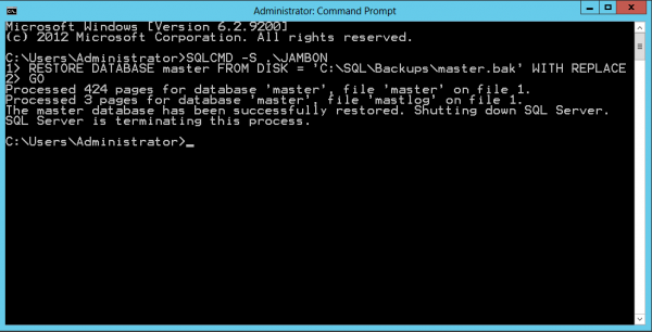 HOW TO Restore The Master Database In SQL 2012 SQLRockstar